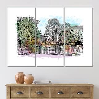 Designart "City View Of Canadian Countryside City" Traditional Canvas ...