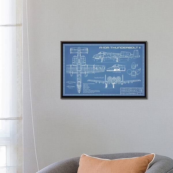 iCanvas "A-10 Thunderbolt II (Warthog) Airplane Blueprint" by Action ...