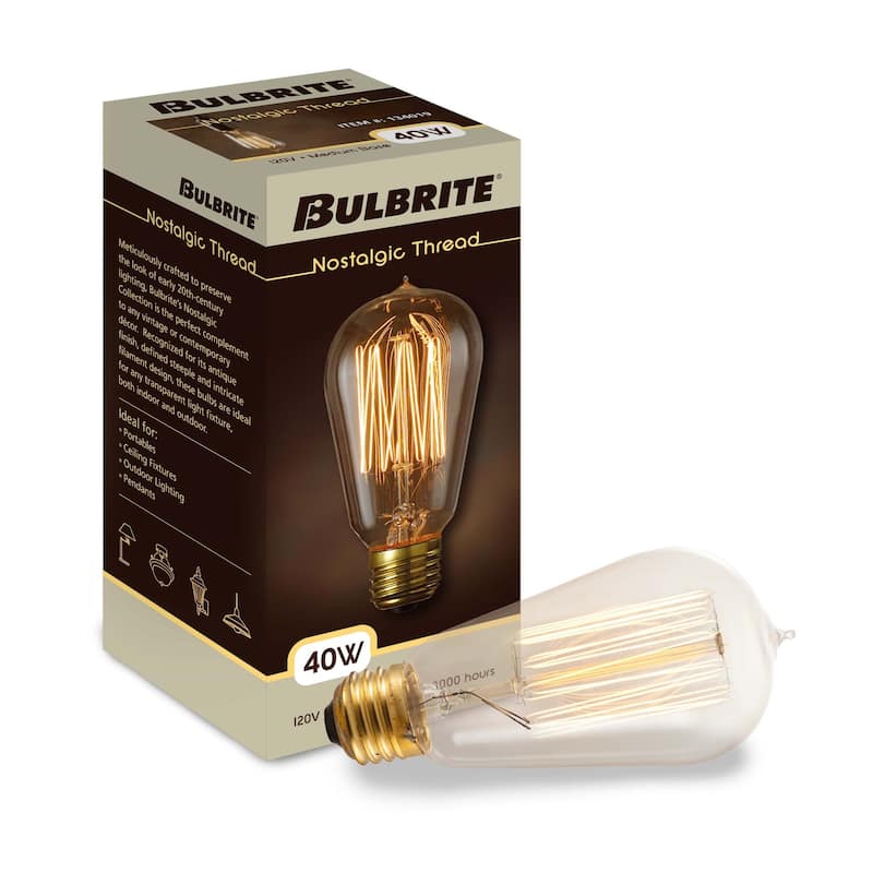 Bulbrite Pack of (4) Dimmable Antique Nostalgic Filament Incandescent Bulb - On Sale - Overstock ...