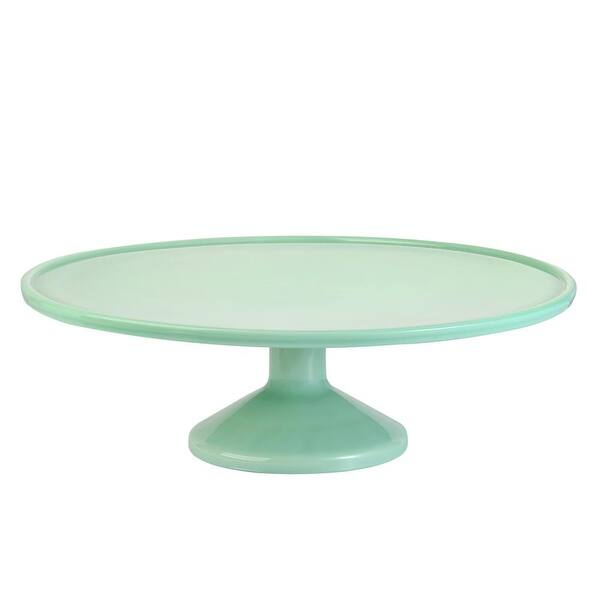 12.9" Green Jadeite Glass Cake Stand Decorative Serving Platter for ...