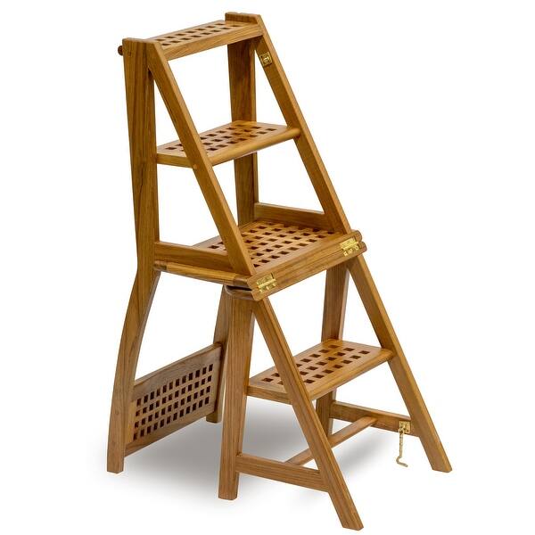 Teak Step Ladder/Chair - Bed Bath & Beyond - 33133860