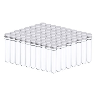 80Pcs 45ml Plastic Test Tube with Screw Caps, 140x25mm Tubes Aluminum ...