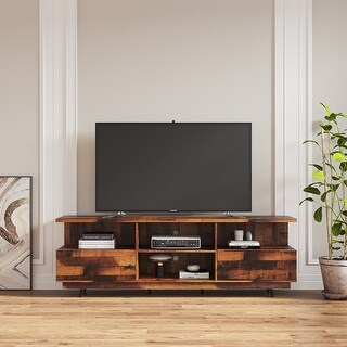 77" TV Stand Media Cabinets Wood Media Entertainment Center, Console ...