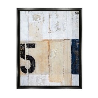 Stupell Weathered Street Style Number 5 Stencil Rustic Abstract Floater ...