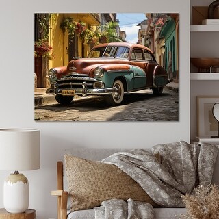 Designart "Vintage Cuban Car Heritage" Cuba Wall Art - Bed Bath ...
