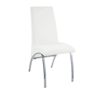 PU Leather Armless High Back Side Chair with Metal Curved Legs for ...
