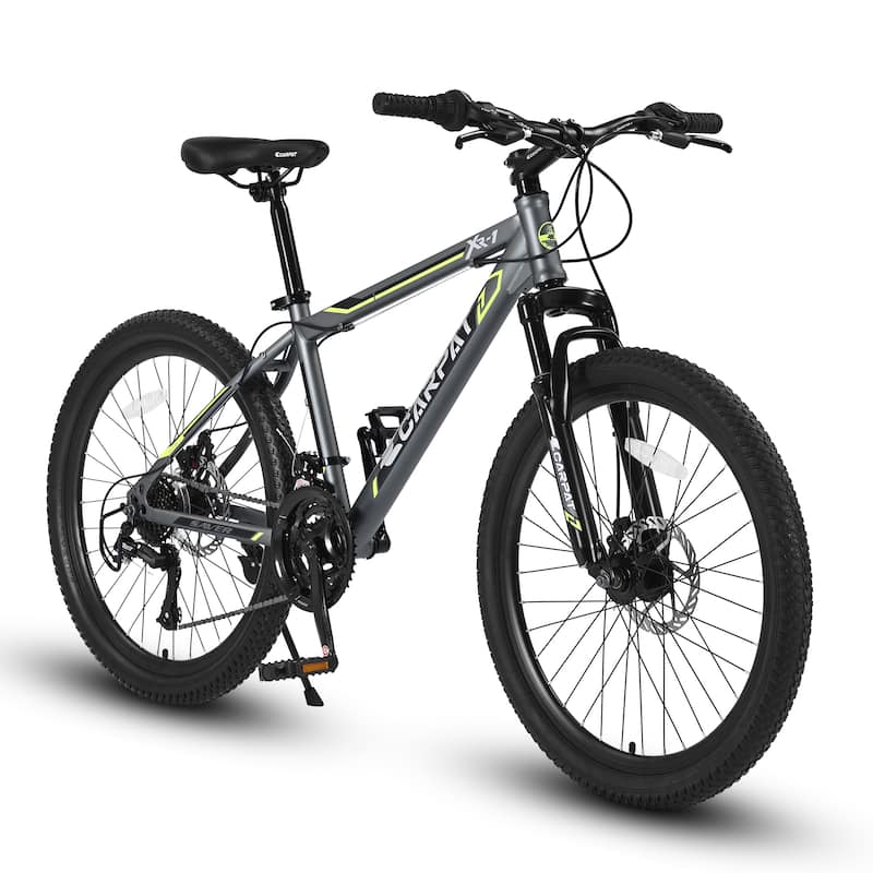 24 Inch Youth Mountain Bike with Steel Frame, Shimano 21 Speed Bicycle ...