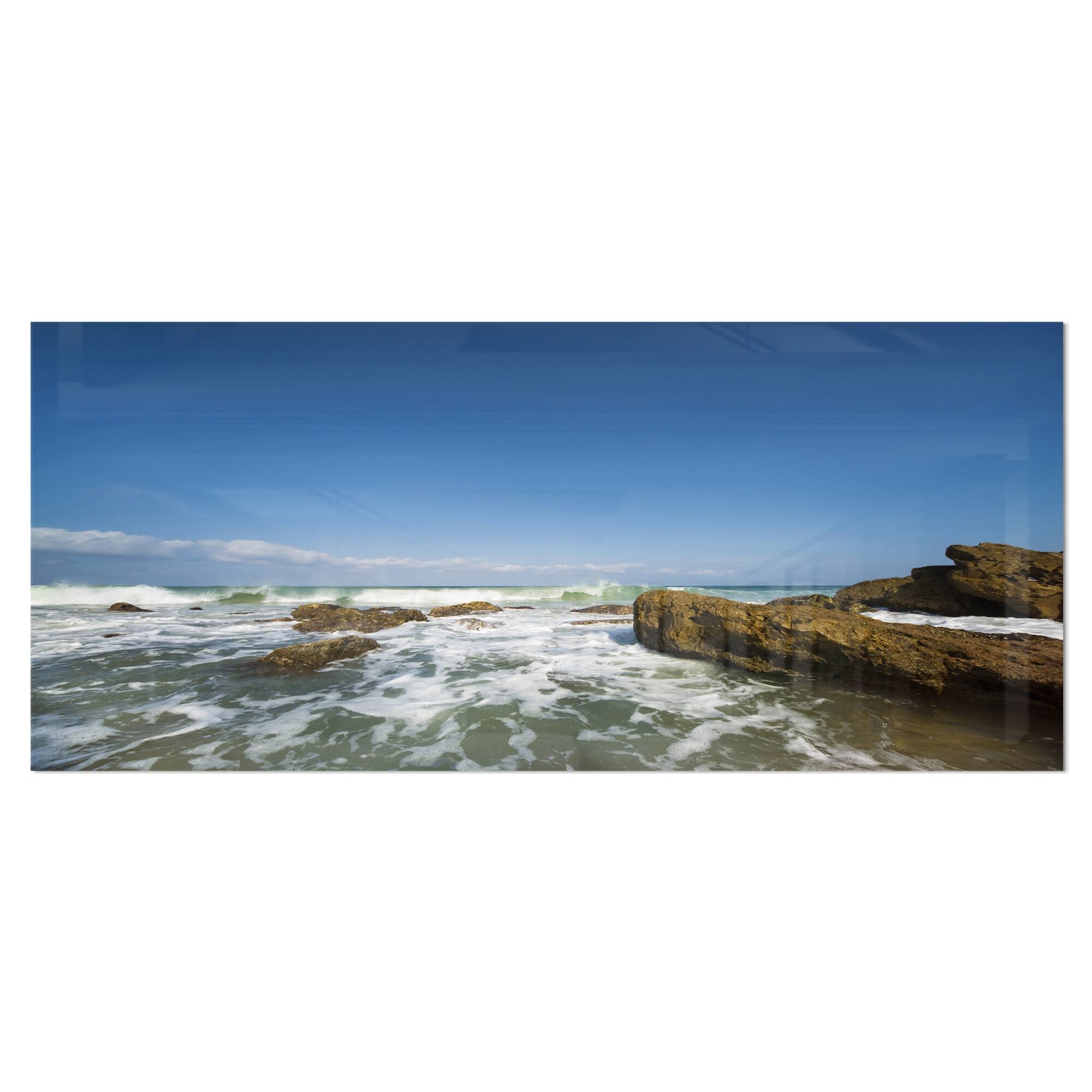 Designart Sea And Flowers Landscape Metal Wall Art Bed Bath