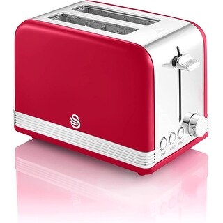 Swan ST19010RN Retro 2 Slice Toaster, 7.1"x10.2"x6.3", Red - Bed Bath ...