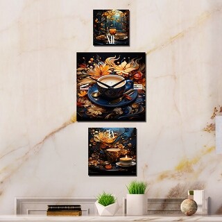 Designart "Cubic Coffee Infusions " Coffee & Tea Oversized Traditional ...