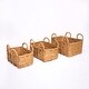 Set of Three Jumbo Rectangular Braided Rush Baskets - Natural - Bed ...