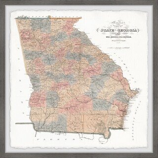 'State of Georgia Vintage Map II' Framed Painting Print - Bed Bath ...