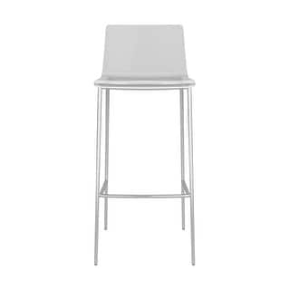 Cilla Bar Stool in Clear with Brushed Nickel Legs - Set of 2 - Bed Bath ...