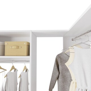 HOMLUX 14"W x 14"D Corner Bridge Shelf Unit in White Set of 2 - Bed ...