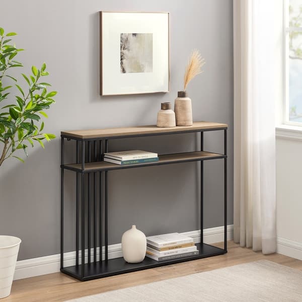 Middlebrook Contemporary Slatted-Metal Entry Table - On Sale - Bed Bath ...