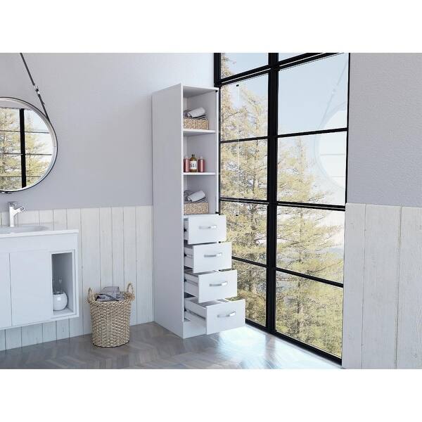 Tall Linen Tower Storage Cabinet Display Cabinet Bookcase - Bed Bath ...