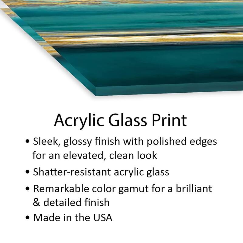 Parallel Lines On Teal Print On Acrylic Glass by Allie Corbin ...