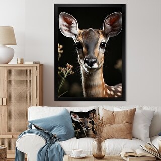 Designart "Black Antelope Photo Selfie I" Animals Antelope Framed ...