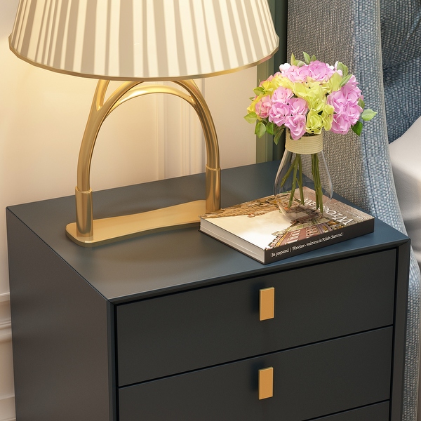 21.3 H Wood Nightstand End Table Console Table Black White