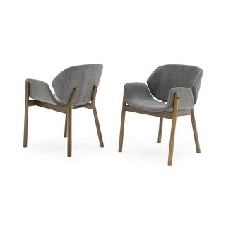 Modrest Jozy Modern Grey & Walnut Dining Chair (Set of 2) - Bed Bath ...
