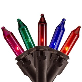 100ct Multi-Color Mini Christmas Lights - 35ft Brown Wire - 35' - Bed ...