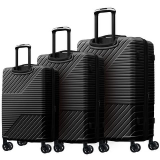 3-Piece ABS Luggage Travel Sets with Double Spinner 8 Wheels and TSA ...