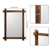 Solid Wood Frame Round Corner Rectangle Farmhouse Wall Mirror - On Sale ...