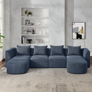 U-Shape DIY Modular Sectional Sofa with Two Single Seats and Two ...