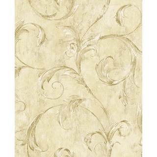 Seabrook Designs Creswell Scroll Unpasted Wallpaper - Bed Bath & Beyond ...