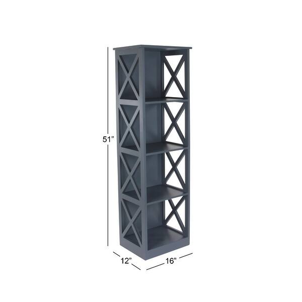 Farmhouse 51 x 16 Inch 3-Tier Wooden Cube-Shaped Shelf by Studio 350 ...