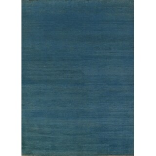 Blue Gabbeh Modern Area Rug Handmade Oriental Blue Wool Carpet - 5'6" x ...
