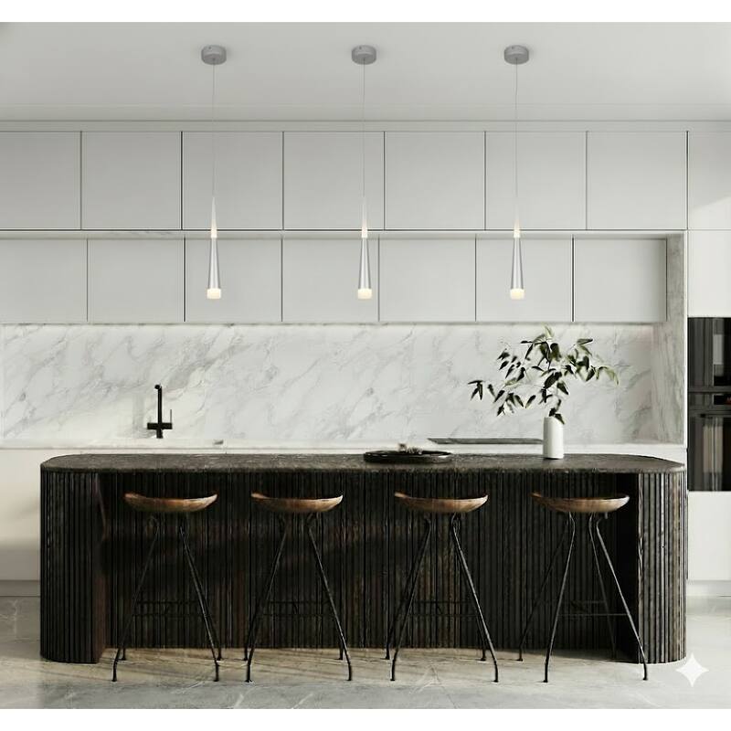 LED Mini Pendant Light with Metal and Acrylic Frame - Silver ...