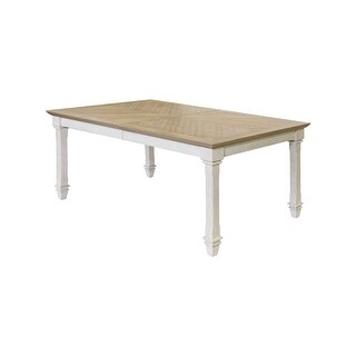 Traditional Wood Kitchen Extension Dining Table, White - Large - Bed ...
