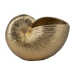 6" Metal Hollow Shell Vase Contemporary Decorative Champagne Gold Glam ...