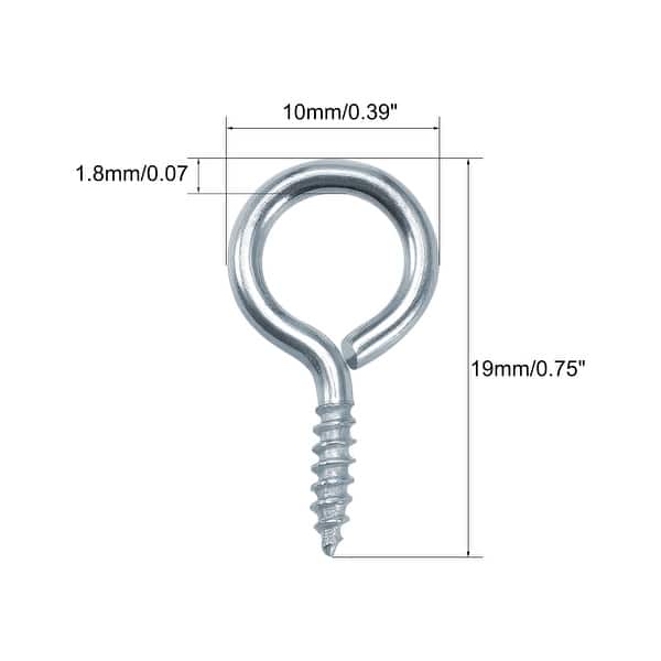Small Screw Eye Hooks Self Tapping Screws Hanger Ring Hooks 30pcs - 0. ...