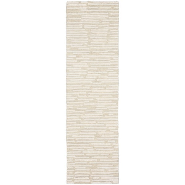 Calvin Klein Linear Modern Textured Shimmer Shag Area Rug - Bed Bath ...