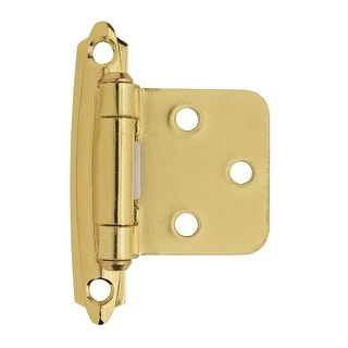 Variable Overlay Self-Closing, Face Mount Polished Brass Hinge - 1 Pair ...