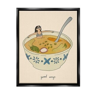 Stupell Girl Bathing in Soup Framed Floater Canvas Wall Art Design By ...