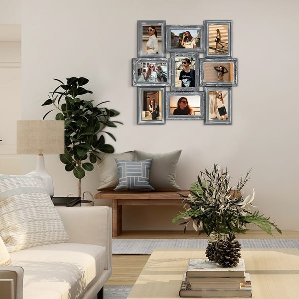 Hello Laura 9 Opening Collage Photo Frame Gray Luxury Design - Bed Bath ...