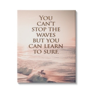 Stupell Motivational Learn to Surf Canvas Wall Art Design by Steve ...