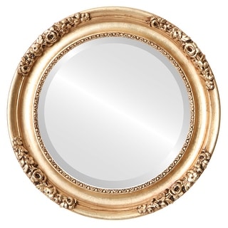 Montreal Framed Round Gold Leaf Mirror - Bed Bath & Beyond - 20507739