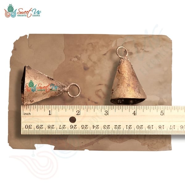 Rustic Vintage Chic Flat Cone Bells - Craftwork Christmas Decor - 2 ...