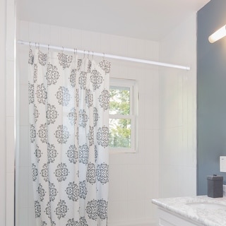 Design House 561001 White Classic Adjustable 36 to 63-inch Shower Rod ...