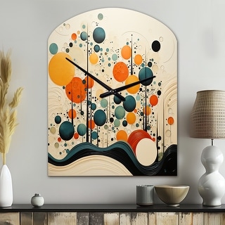 Orange Mid Century Organic Harmony II - Abstract Midcentury Wall Clock ...
