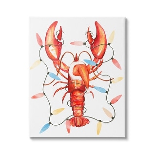 Stupell Nautical Lobster Christmas Lights Canvas Wall Art by Ziwei Li ...
