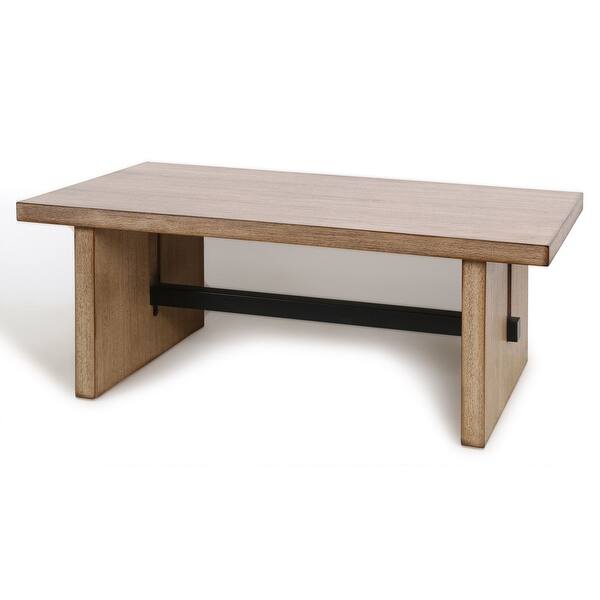 Dann Foley Lifestyle Table - Tobacco Brown Wood Veneer With Black Bar ...