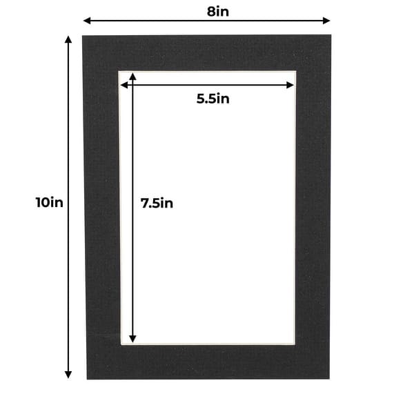 8x10 Mat for 6x8 Photo - Textured Black Matboard for Frames Measuring 8 ...
