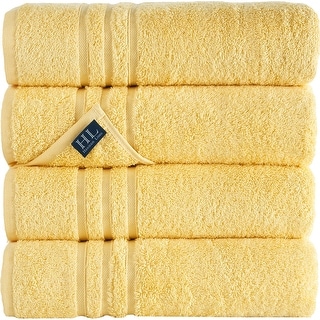 Yellow Bath Towels 4 Pack Soft and Absorbent, Premium Quality Perfect ...