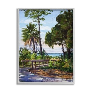 Stupell Tropical Boardwalk Landscape Framed Giclee Art Design by Luke ...