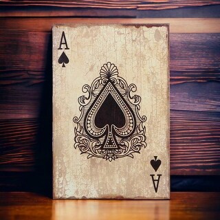 White Wood Ace of Spades Wall Sign - Bed Bath & Beyond - 36278024